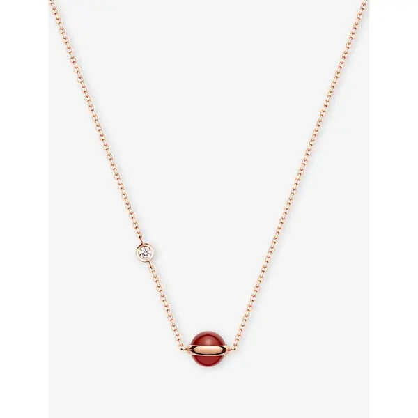 PIAGET Possession 18ct Rose-gold, Carnelian And 0.05ct Diamond Necklace - Pink Gold