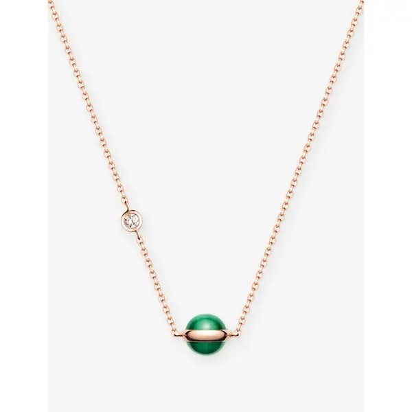 PIAGET Possession 18ct Rose-gold, Malachite And 0.05ct Diamond Necklace - Pink Gold