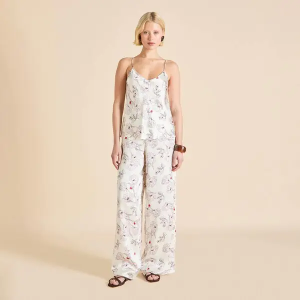 Olivia Von Halle Bliss Rosalia Floral Camisole Set - Ivory