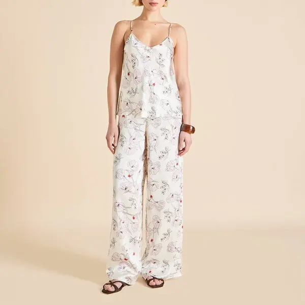 Olivia Von Halle Bliss Rosalia Floral Camisole Set - Ivory
