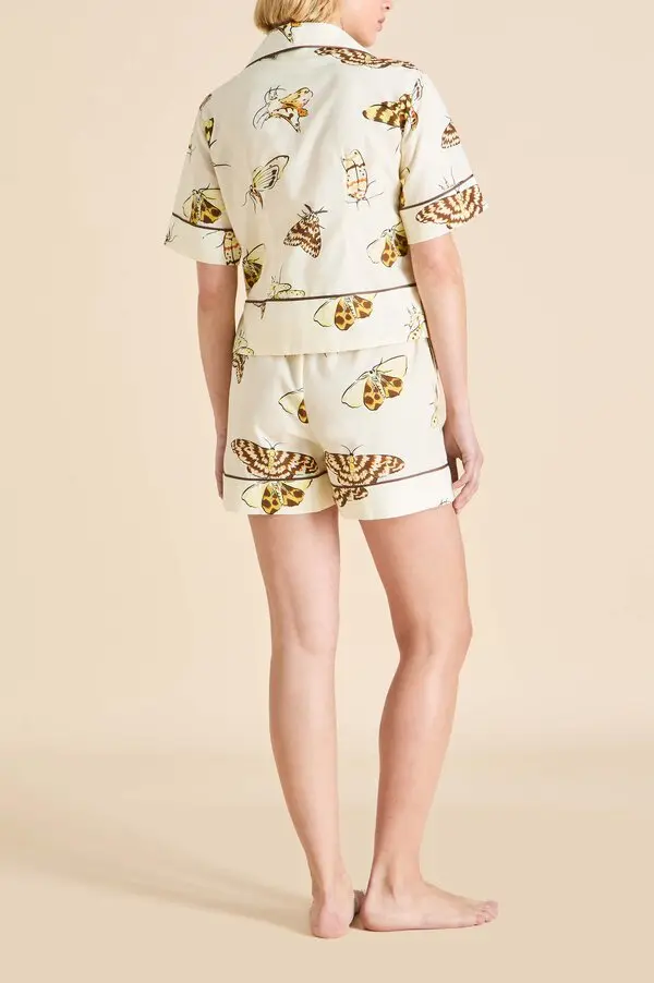 Olivia Von Halle Arletty Opaline Moth Pajamas