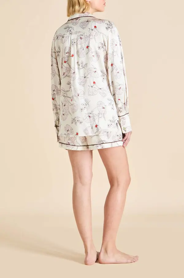 Olivia Von Halle Alba Rosalia Floral Pajamas - Ivory