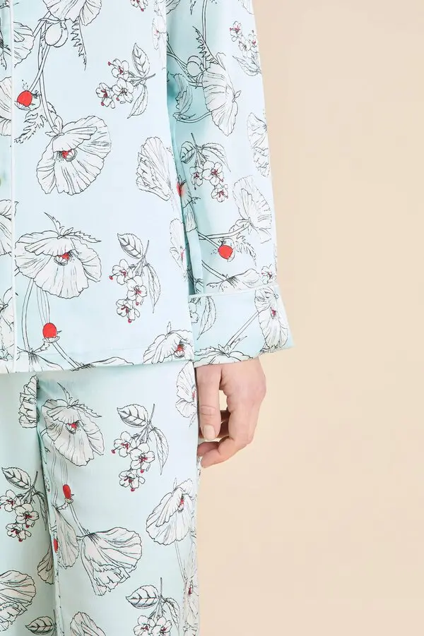 Olivia Von Halle Lila Serafina Floral Pajamas - Blue