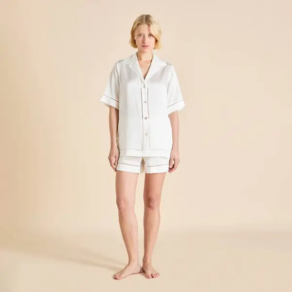 Olivia Von Halle Marlene Pajamas - Ivory