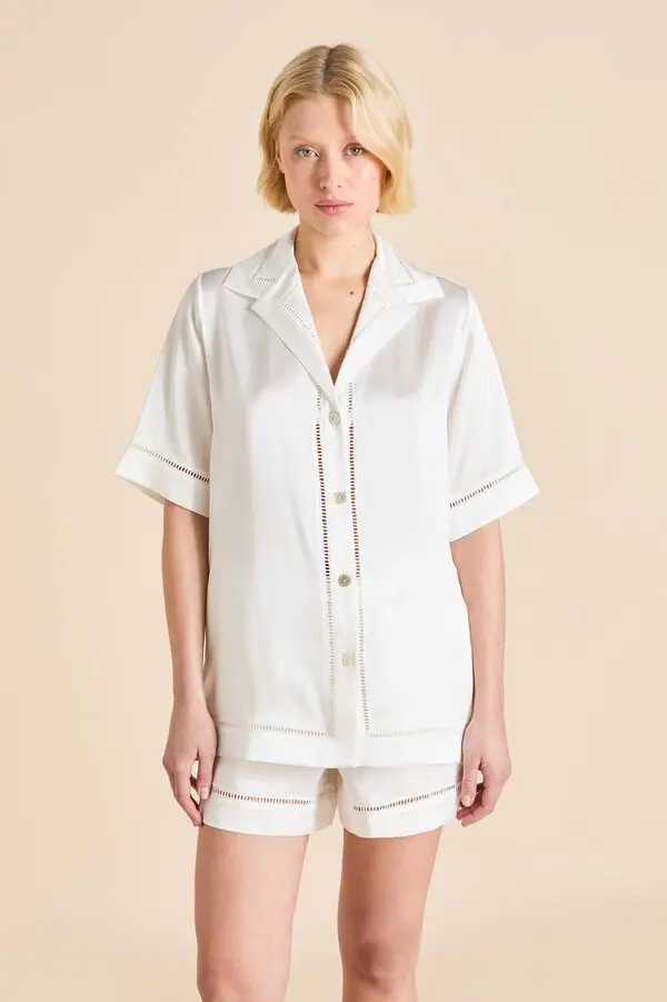 Olivia Von Halle Marlene Pajamas - Ivory