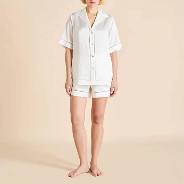 Olivia Von Halle Marlene Pajamas - Ivory