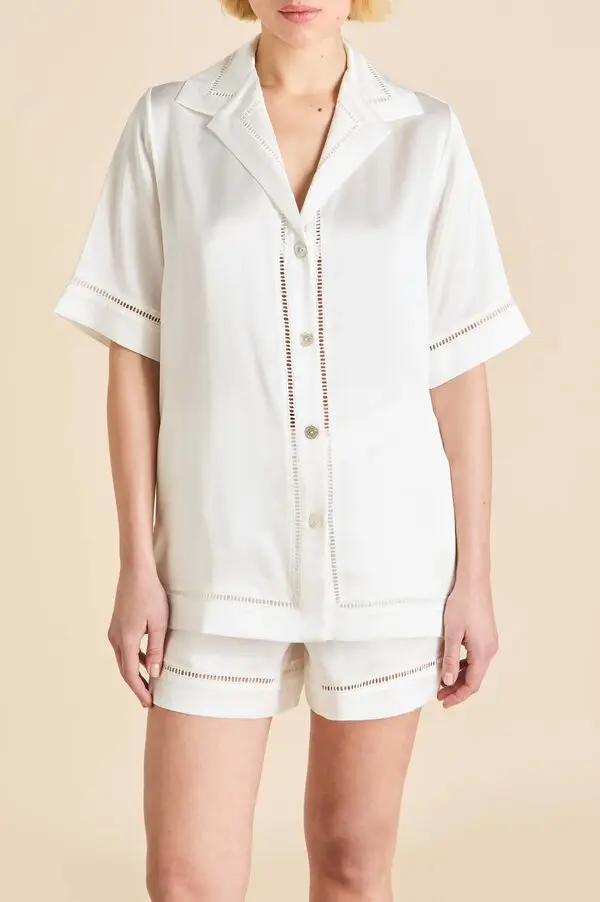 Olivia Von Halle Marlene Pajamas - Ivory