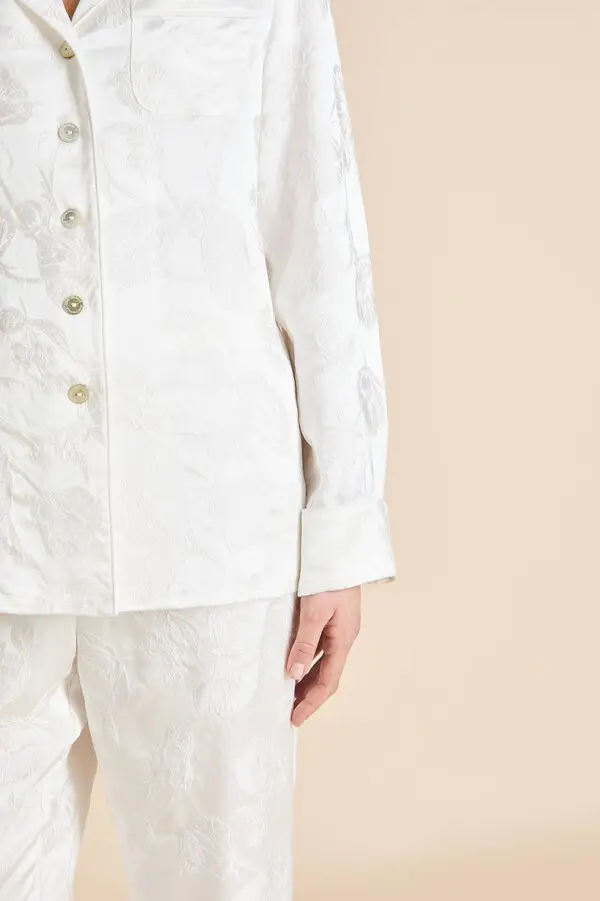 Olivia Von Halle Lila Liliana Floral Pajamas - Ivory