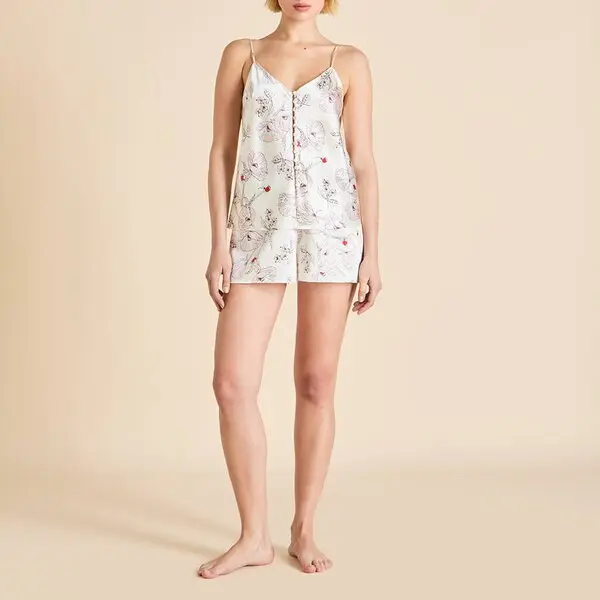 Olivia Von Halle Etta Rosalia Floral Camisole Set - Ivory