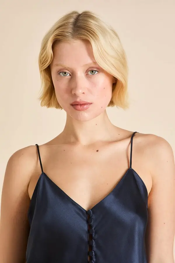Olivia Von Halle Etta Navy Camisole Set - Navy Blue