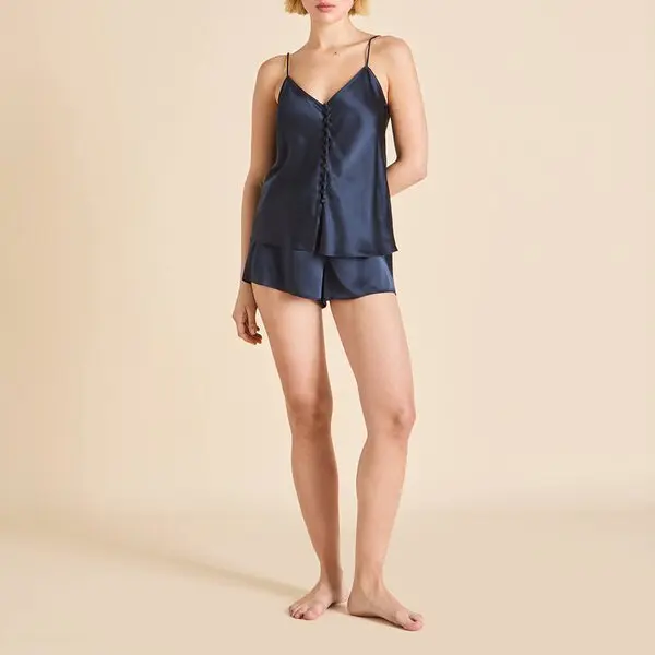 Olivia Von Halle Etta Navy Camisole Set - Navy Blue
