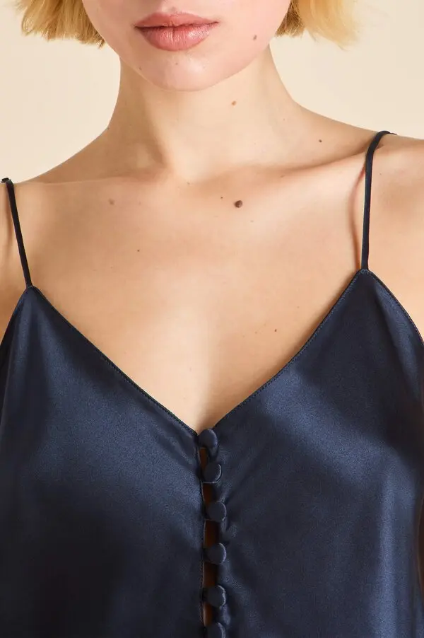 Olivia Von Halle Etta Navy Camisole Set - Navy Blue