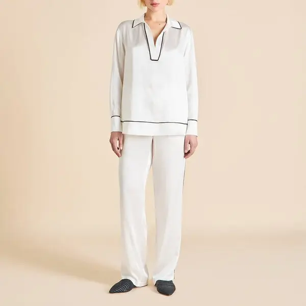 Olivia Von Halle Anita Pajamas - Ivory