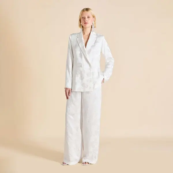 Olivia Von Halle Bianca Liliana Floral Pajamas - Ivory