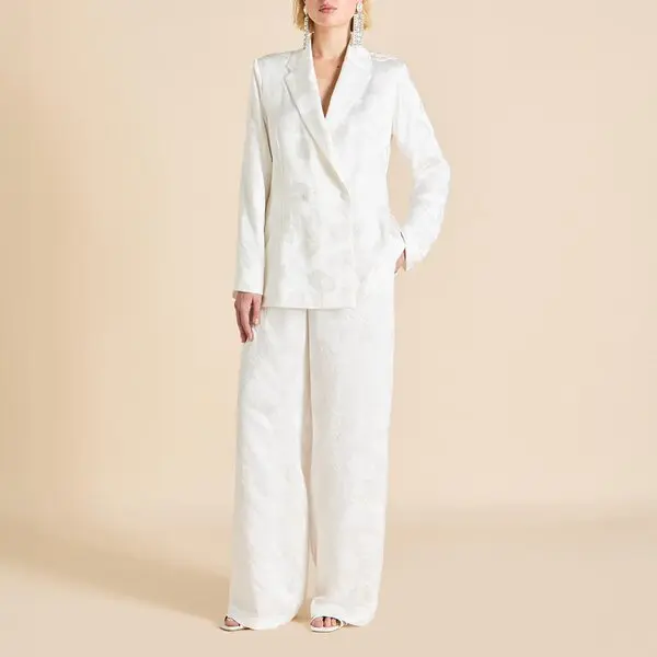 Olivia Von Halle Bianca Liliana Floral Pajamas - Ivory
