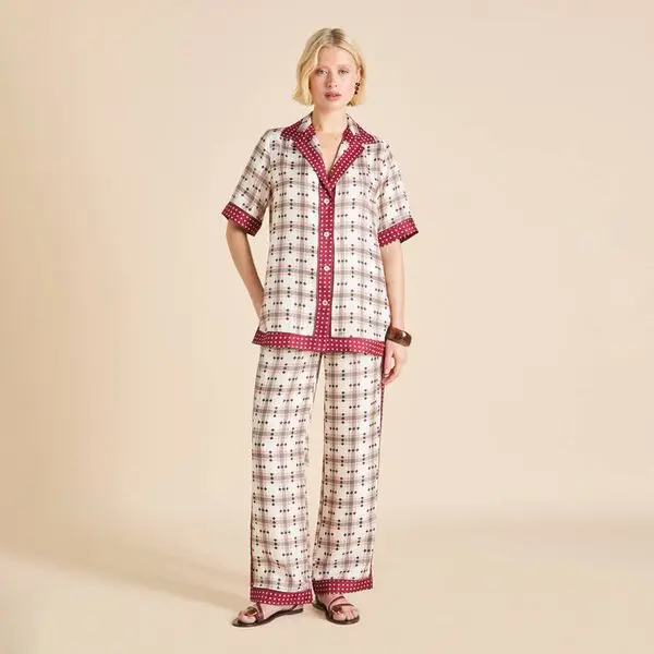 Olivia Von Halle Tilda Cipriani Geometric Pajamas - Ivory