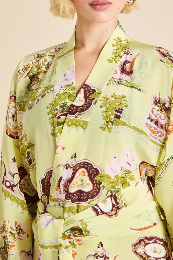 Olivia Von Halle Amaya Aulenti Plate Robe - Green