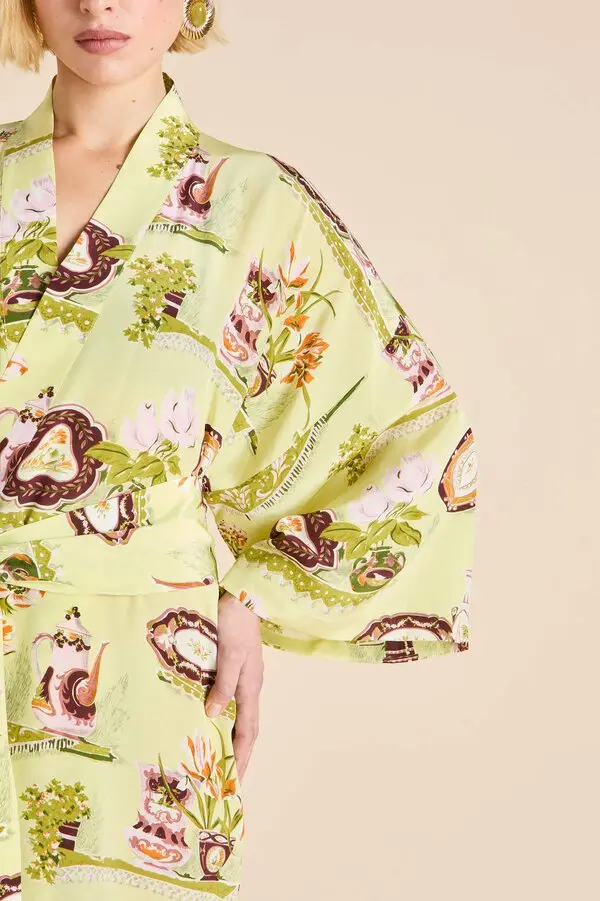 Olivia Von Halle Amaya Aulenti Plate Robe - Green