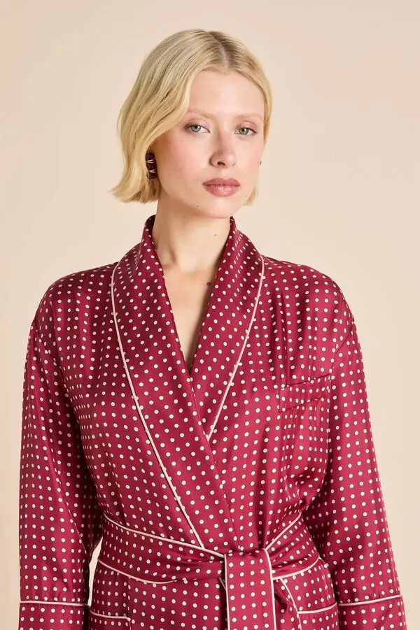 Olivia Von Halle Capability Palazzo Polka Dot Robe