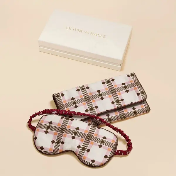 Olivia Von Halle Audrey Cipriani Geometric Eye Mask - Ivory
