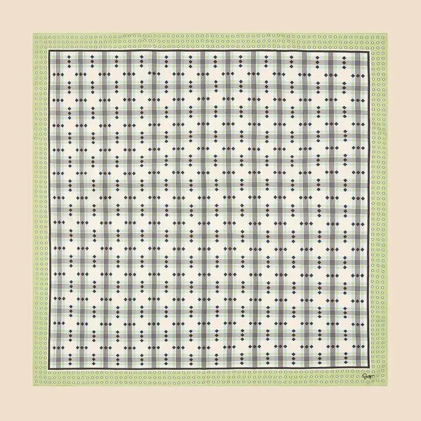 Olivia Von Halle Dunaway Cini Geometric Scarf - Green