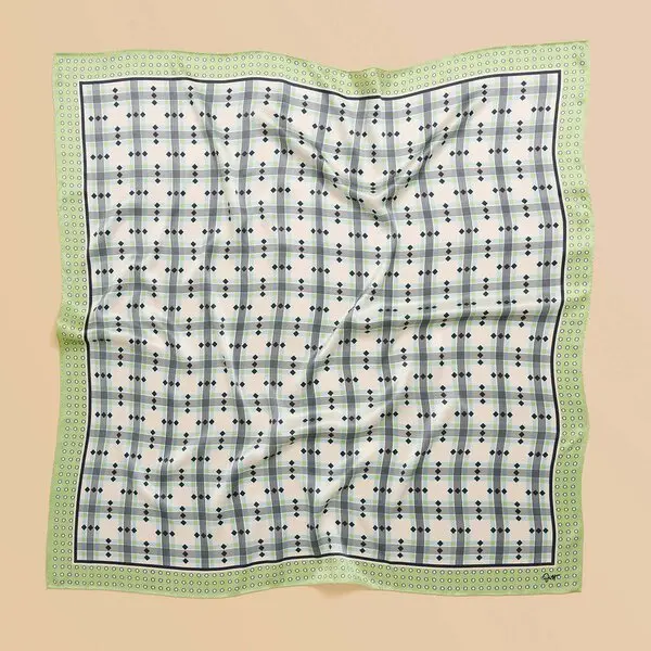Olivia Von Halle Dunaway Cini Geometric Scarf - Green