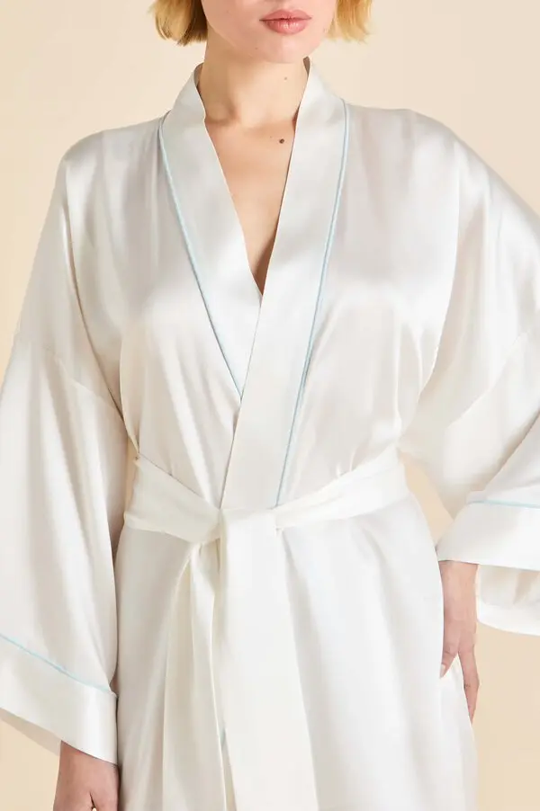 Olivia Von Halle Mimi Powder Blue Robe