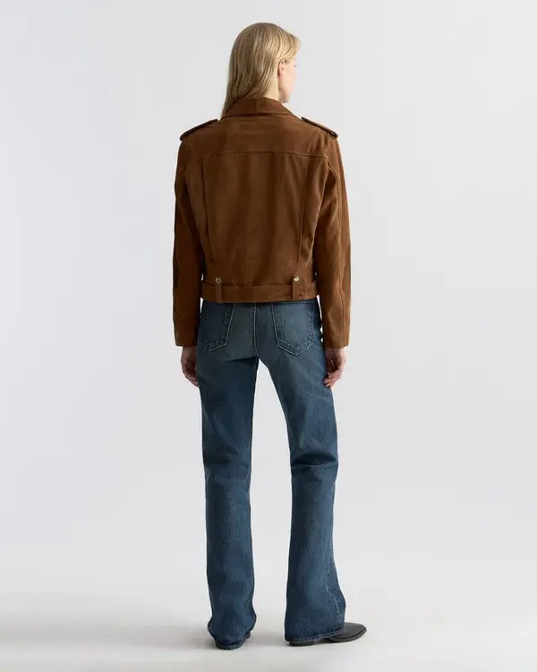 NILI LOTAN Evel Biker Suede Jacket
