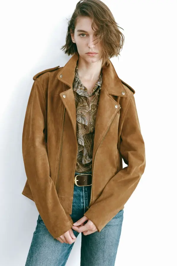 NILI LOTAN Evel Biker Suede Jacket - Martora