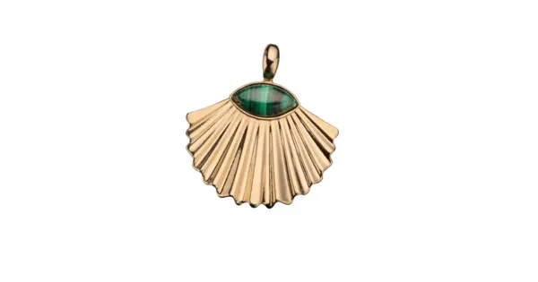Jennifer Zeuner Jewelry Rowe Malachite Charm Pendant In 18k Yellow Gold-plated Sterling Silver - One-color