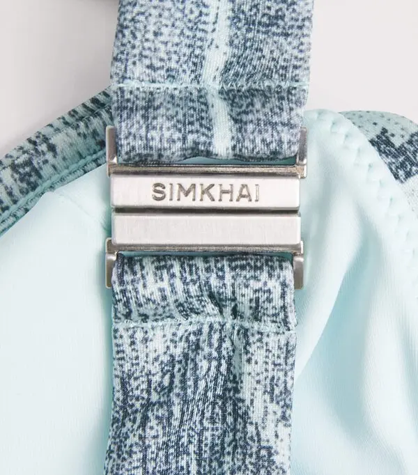 Simkhai Printed Anniston Balconette Bikini Top - Blue