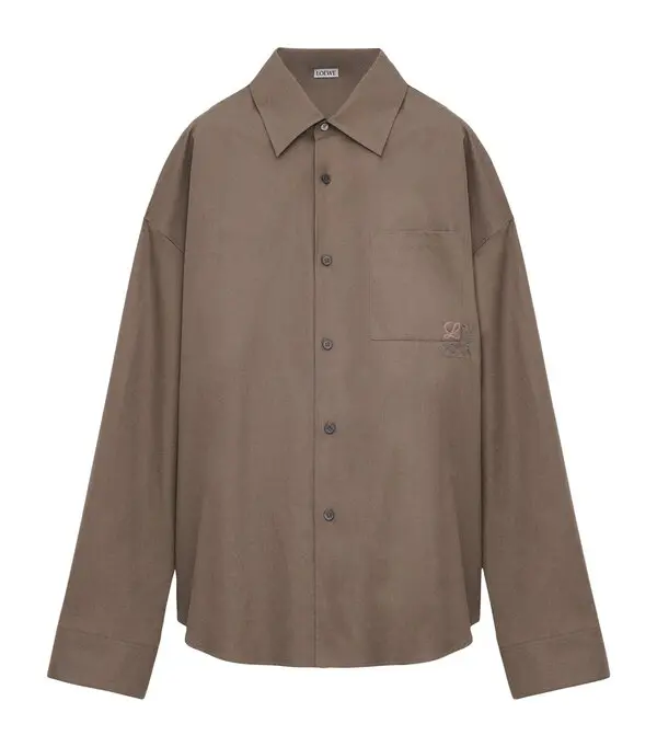Loewe Cotton-blend Anagram Shirt - Green