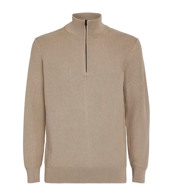 Rag & Bone Knitted Quarter-zip Sweater - Beige