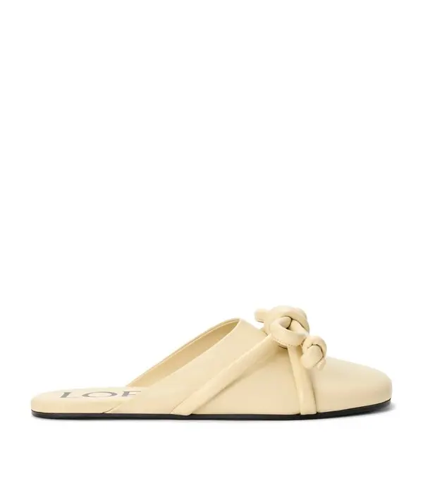 Loewe Lambskin Flamenco Knot Mules - Beige