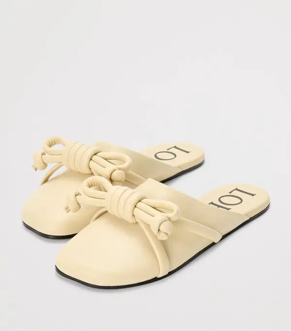 Loewe Lambskin Flamenco Knot Mules - Beige