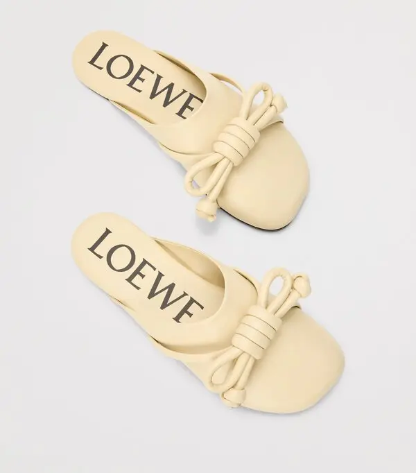 Loewe Lambskin Flamenco Knot Mules - Beige