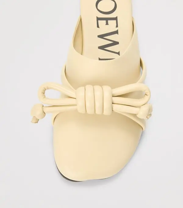 Loewe Lambskin Flamenco Knot Mules - Beige