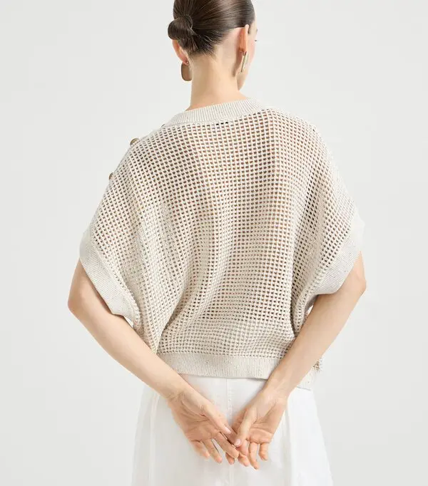 Brunello Cucinelli Cotton-blend Net Top