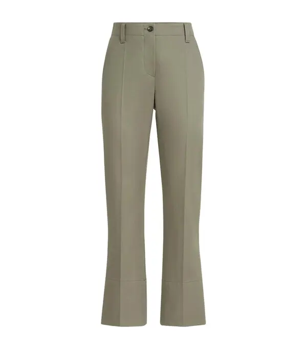 Brunello Cucinelli Stretch-cotton Flared Trousers - Green