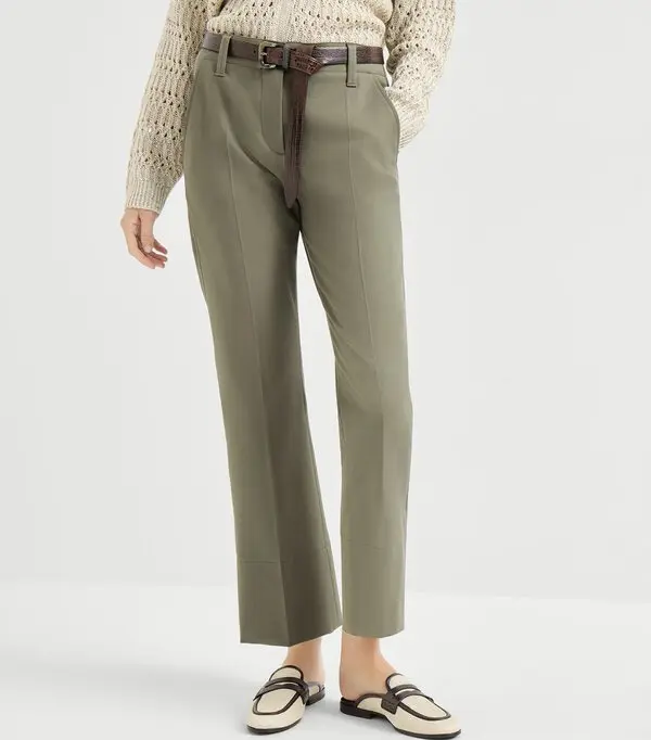 Brunello Cucinelli Stretch-cotton Flared Trousers