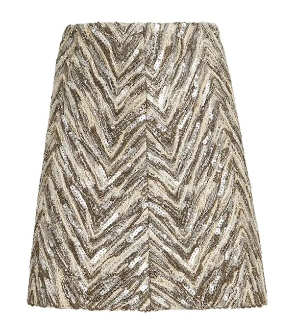 Brunello Cucinelli Sequin-detail Mini Skirt - Beige
