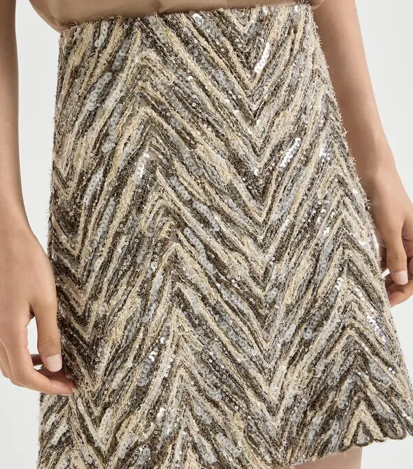 Brunello Cucinelli Sequin Embellished Mini Skirt