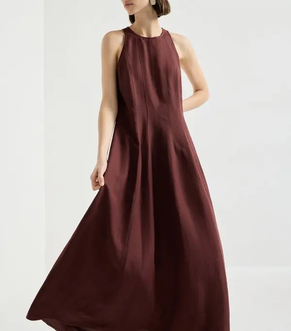 Brunello Cucinelli Twill Maxi Dress