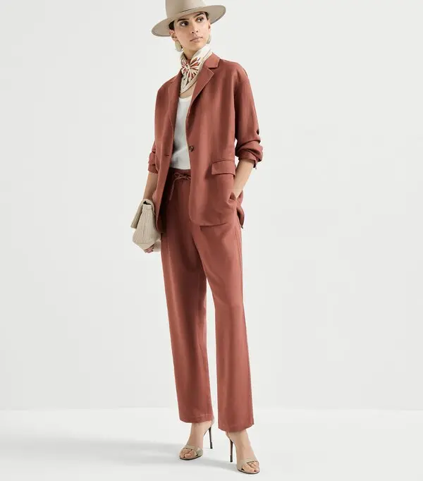 Brunello Cucinelli Twill Drawstring Trousers