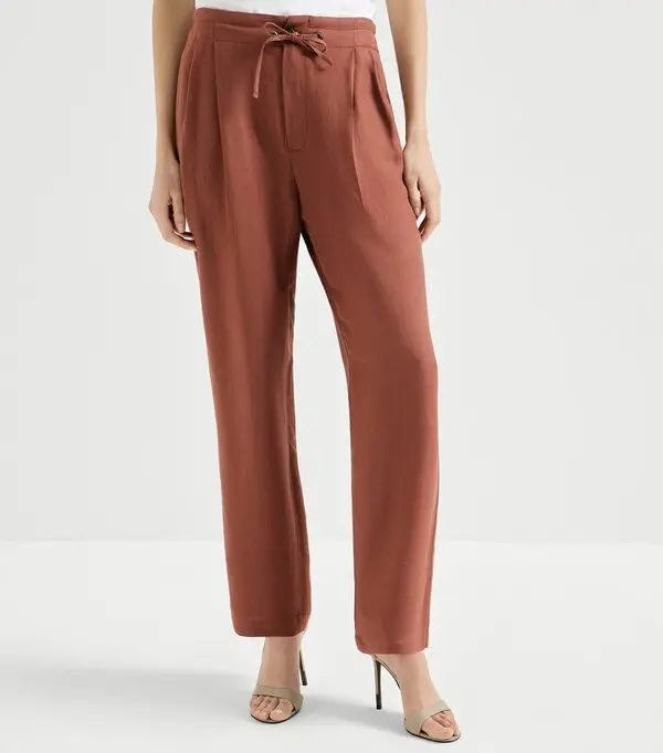 Brunello Cucinelli Twill Drawstring Trousers