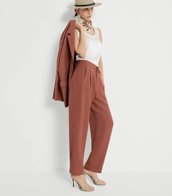 Brunello Cucinelli Twill Drawstring Trousers