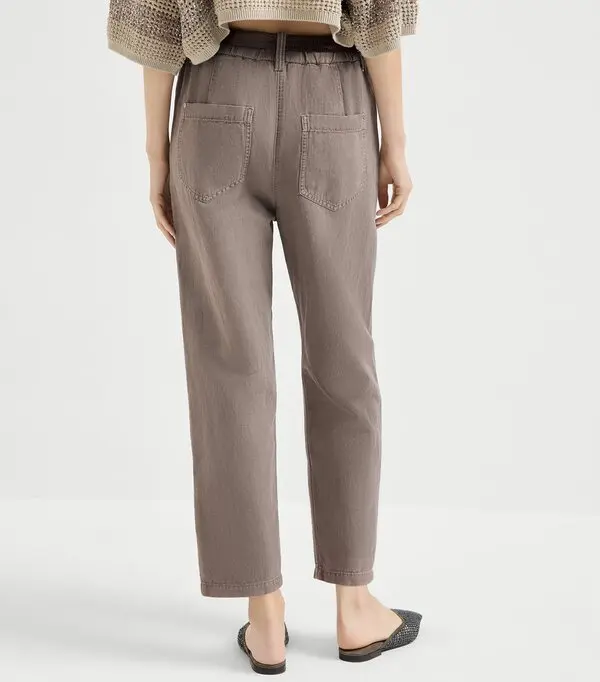 Brunello Cucinelli Cotton-linen Straight Trousers