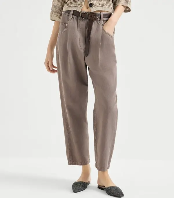 Brunello Cucinelli Cotton-linen Straight Trousers