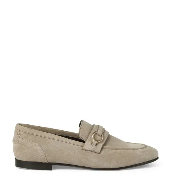 Brunello Cucinelli Suede Horsebit Loafers - Beige