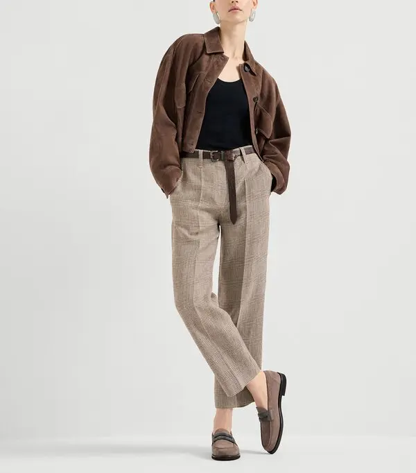 Brunello Cucinelli Suede Monili-embroidered Penny Loafers - Brown